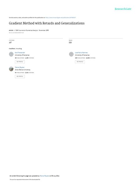 Gradient Method With Retards And Generalizations Siam Journal On