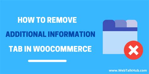 How To Remove Additional Information Tab In Woocommerce