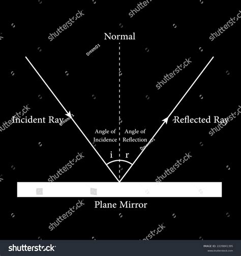 Reflection Light Diagram Incident Reflected Ray Stock Vector Royalty Free 2229841395