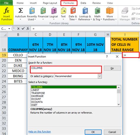Columns In Excel Formulaexamples How To Use Columns Function