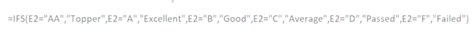 Ifs Function In Excel Exceltutorial