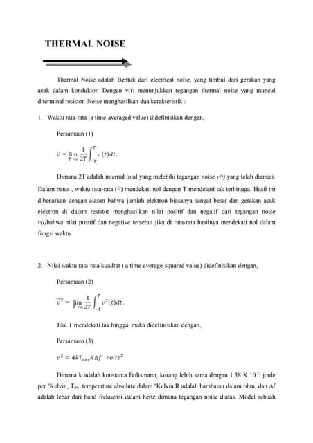 Thermal Noise Pdf
