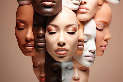 Premium Photo Diverse Womens Faces Challenge Beauty Standards In