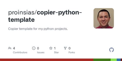 github proinsias copier python template copier template for my python projects