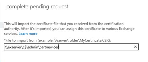 Completing A Pending Certificate Request For Exchange 2016