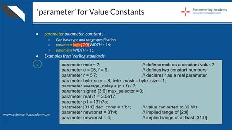Course Systemverilog Design 2 L22 Using Parameters In Systemverilog Design Coding Youtube