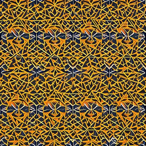 A Repeating Pattern Of Overlapping Triangles In Shades Of Yellow And