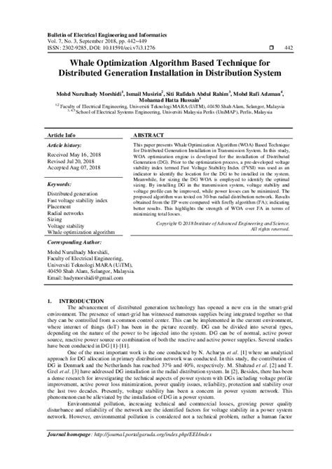 Pdf Whale Optimization Algorithm Based Technique For Distributed