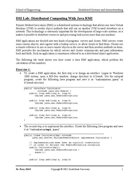 Rmi Tutorial 1 Pdf Java Programming Language Computer Program