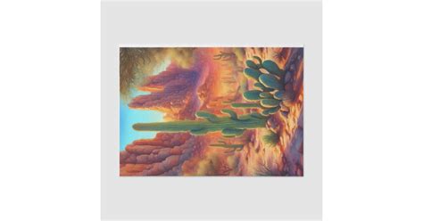 Sunny Desert Cactus Cliff Landscape Decoupage Tissue Paper Zazzle