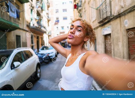 Shemale Woman Posing And Doing Selfie Stock Photo Image Of Selfie Beauty