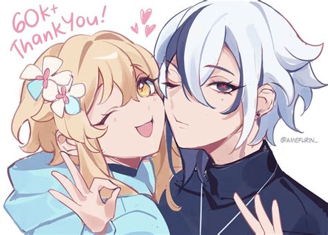 Lumine And Arlecchino Genshin Impact Drawn By Amefurin Danbooru