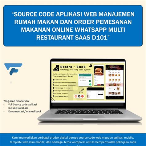 Jual Source Code Aplikasi Web Manajemen Rumah Makan Dan Order Pemesanan Makanan Online Whatsapp