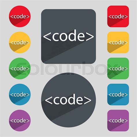code sign icon programming language stock vector colourbox