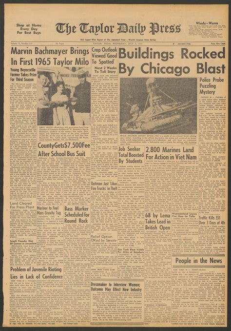 The Taylor Daily Press Taylor Tex Vol 52 No 147 Ed 1
