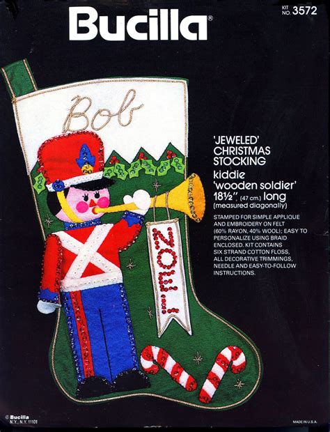 Bucilla Wooden Soldier 18 12 Vintage Felt Christmas Stocking Kit 3572