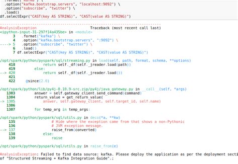 pyspark trying to consuming the kafka streams using spark structured streaming stack overflow
