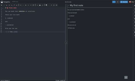 Create A Note Hedgedoc 2 Docs