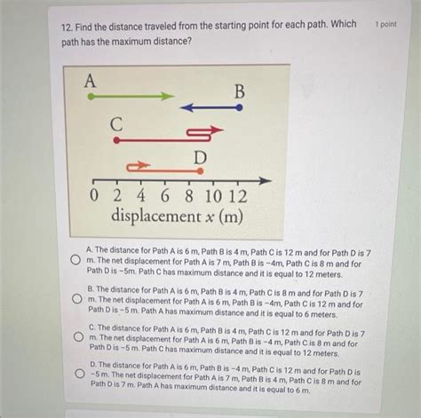 Solved 12 Find The Distance Traveled From The Starting