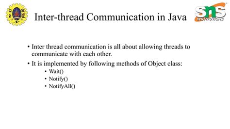 Inter Thread Communicationnpptx Programming Languages Computing