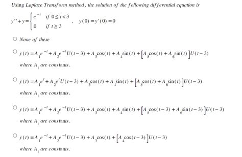 solved using laplace transform method the solution of the