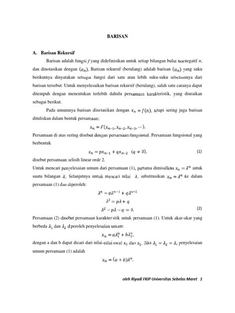 Materi Barisan Rekursif Pdf