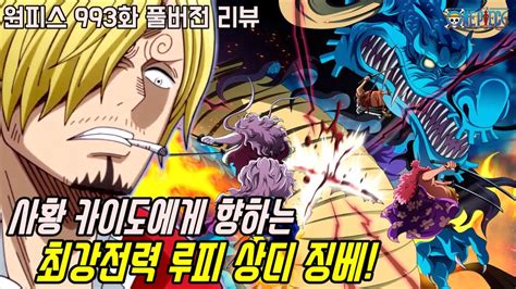 원피스 993화 풀버전 리뷰 사황 카이도에게 향하는 최강전력 루피 상디 징베 Youtube