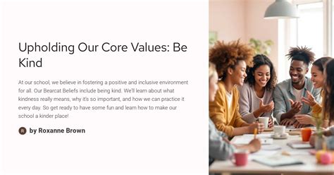 Upholding Our Core Values Be Kind