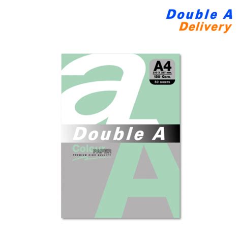 กระดาษสี การ์ดสี A4 150 แกรม แพ็ค 50 แผ่น สีเขียว Bush Double A Delivery