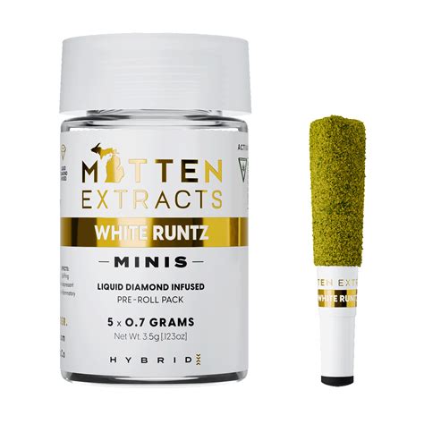 White Runtz Premium Infused Pre Roll Minis And Mitten Extracts