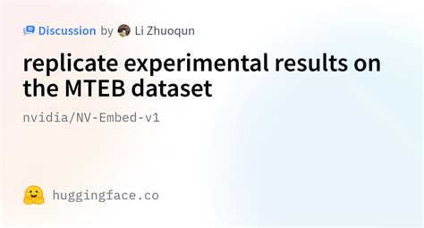 Nvidia NV Embed V Replicate Experimental Results On The MTEB Dataset