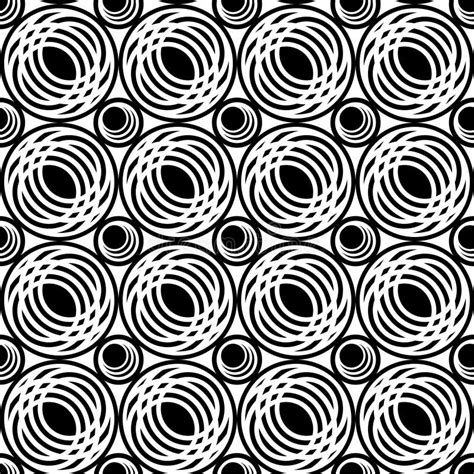 Spirals And Circles Black And White Vector Seamless Pattern Stock Vector Illustration Of
