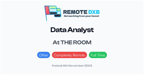 Data Analyst At The Room Remote Dxb