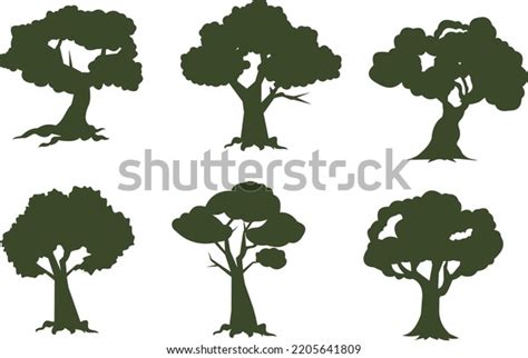 Green Tree Exposed Roots Isolated Vector Stock Vector Royalty Free 2205641809 Shutterstock