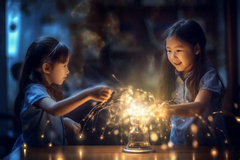 Premium Ai Image Girls Engaged In A Physics Experiment Exploring Scientific Principles Through