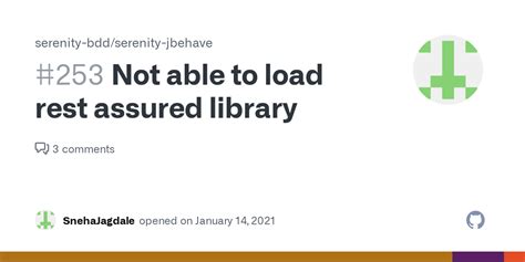 Not Able To Load Rest Assured Library · Issue 253 · Serenity Bdd