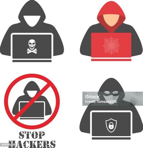 해커 아이콘입니다 노트북 해커 해킹 인터넷 개념 벡터 일러스트 레이 션 활동 컴퓨터 보안 기술 개념 컴퓨터 해커에 대한 스톡 벡터 아트 및 기타 이미지 Istock