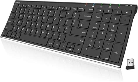 Arteck G Wireless Keyboard Stainless Steel Ultra Slim Uk Layout Keyboard With Numeric Keypad