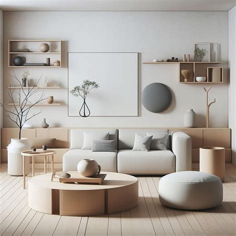 Una Sala De Estar Minimalista Con Líneas Limpias Y Un Enfoque En Muebles Funcionales Foto Premium