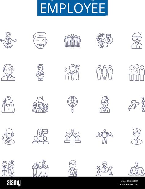 Employee Line Icons Signs Set Design Collection Of Worker Staff Person Personnel Associate