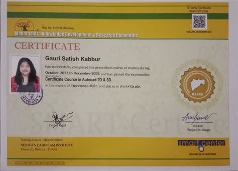 Happy To Share My Autocad Completion Certificate Gauri Kabbur