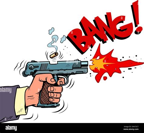 Gun Firing A Bullet Drawing