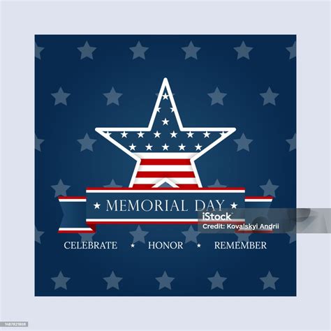 현충일을 축하하고 존중하고 기억하십시오 포스터를 기억하고 존중하십시오 미국 현충일 축하 미국 국경일 벡터 그림 공휴일에 대한