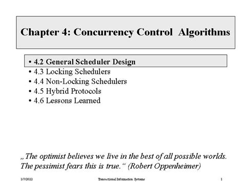 Chapter 4 Concurrency Control Algorithms 4 2 General