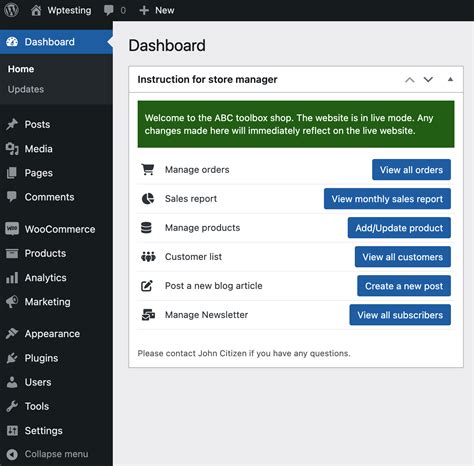 Dashboard Quick Links Widget Wordpress Plugin