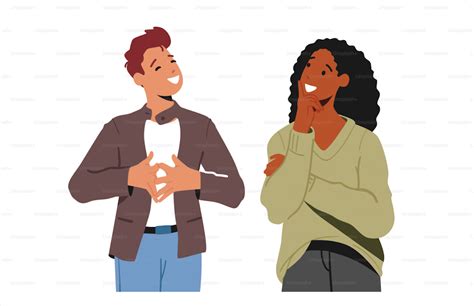 의사소통 대화 개념 젊은 남자와 여자가 하얀 배경에 고립되어 이야기하고 수다를 떨고 소통한다 친구나 동료가 친근하게 토론합니다 만화 사람들 벡터 일러스트레이션
