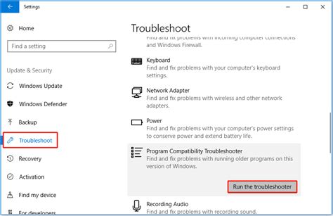 how to run the program compatibility troubleshooter minitool