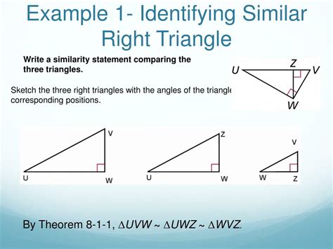 identify the similarity statement comparing the 3 triangles