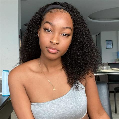 Headband Wig Kinky Curly Shoulder Length Wig Tinashe Hair