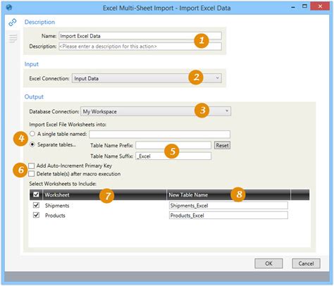importing multiple excel worksheets or named ranges